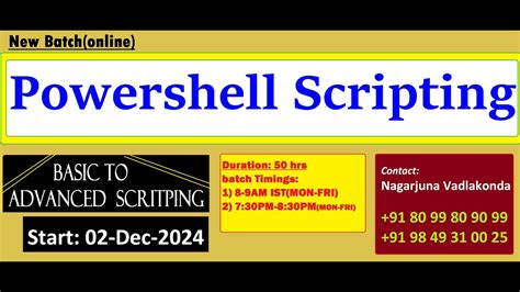 Powershell Scripting New Batch 2 Dec 2024 Nagarjuna Vadlakonda