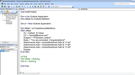 Excel Macro To Add Attachments To Outlook Email Lecture 11 Youtube