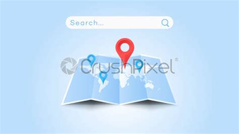 vector paper worldmap with colorful pointers global searching on the