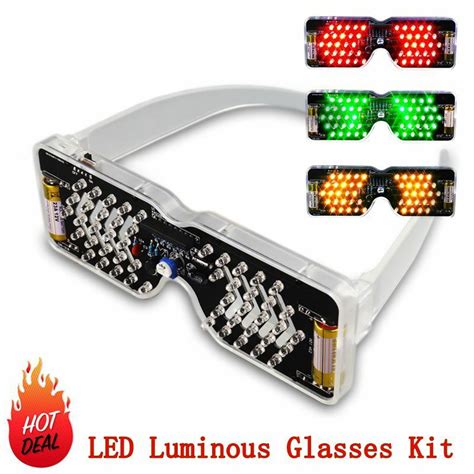 ควบคุมด้วยเสียง Led แว่นตาส่องสว่างชุด Led กระพริบไฟส่วนประกอบอิเล็กทรอนิกส์สนุก Diy Welding