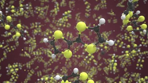 Molecule Of Tetrathiafulvalene Isolated Molecular Model Looping 3d Animation Or Motion
