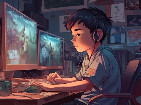 Genius Little Boy As A Hacker Is Coding And Programming On Computer