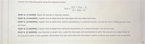 Solved Answer The Following Parts Using The Rational Chegg