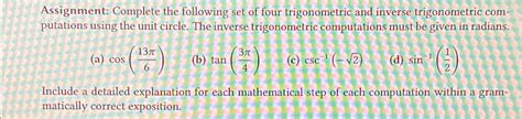 Solved Assignment Complete The Following Set Of Four Chegg Com
