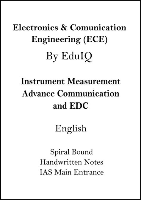 Made Easy ECE Measurement Advance Communication And EDC Engineering Optional Handwritten Notes