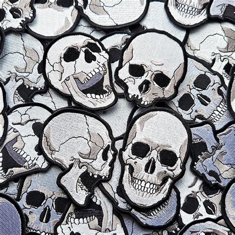 Human Skull Patch Horror Skulls Embroidery Patches Etsy