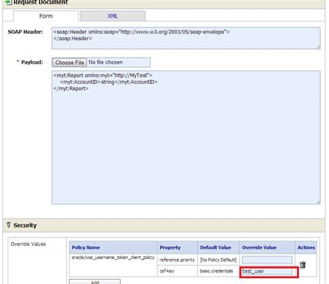 Oracle Fmw Testing A Secured Proxy Service From Osb Test Console