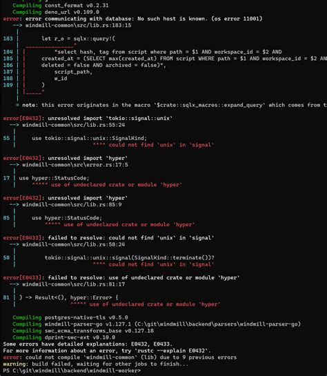 Bug Error While Compiling Windmill Worker On Windows Platform · Issue