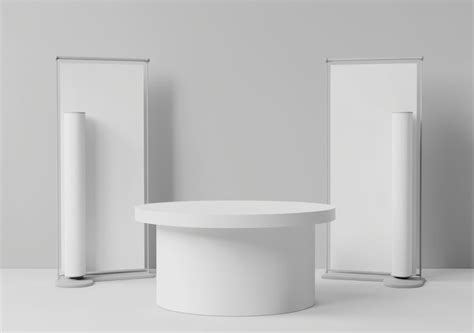 An Exhibition Tension Fabric Display Banner Stand Backdrop And Led Or Halogen Lighting With