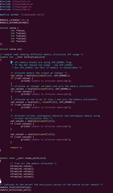 Example Linux Memory Allocation Code Hitch Hikers Guide To Learning
