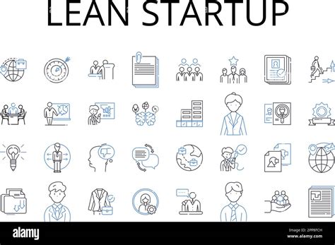 Lean Startup Line Icons Collection Agile Development Scrum