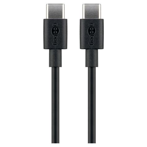 Goobay Usb C Till Usb C Laddkabel Och Synkkabel Upp Till W Svart