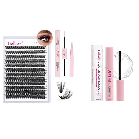Fadlash Diy Lash Extension Kit With Cluster Lash Glue Remover 5ml Beauty