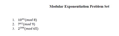 solved modular exponentiation problem set 1 1035 mod 8 2