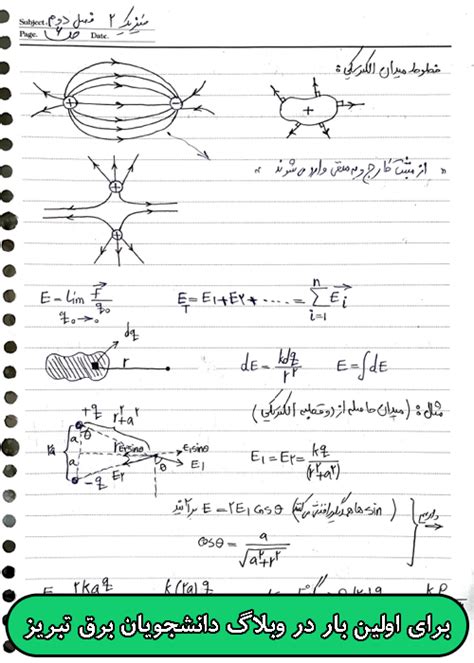 جزوه فیزیک 2 استاد محمدی خلاصه وبلاگ دانشجویان برق دانشگاه تبریز
