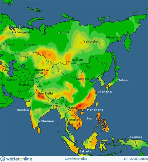 Thunderstorm Forecast In Europe Northamerica And Asia