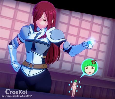 CroxKoi Comms Closed On Twitter Monthly Render Set Winner Of September With Erza And