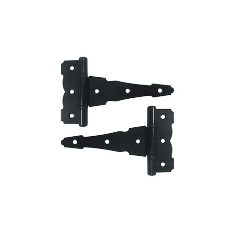 2pc Heavy Duty Decorative 6″ Tee Hinges Black Galvanized Steel Hdt Tesco Building Supplies