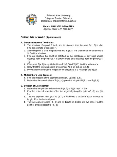 Problem Sets For Week 1 Pdf Teaching Methods And Materials