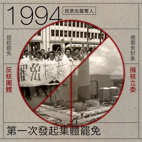☢️【民意先聲奪人】第一次發起集體罷免 1994 年，立院國民黨團在表決中支持核四預算，環保聯盟等團體不僅提出臺北縣民核四公投案，由於核四位於臺北縣貢寮鄉（現在的新北市貢寮區），更進一步針對四