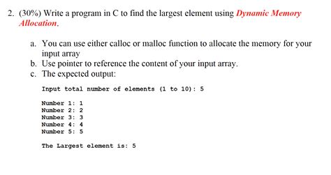 Solved Write A Program In C To Find The Largest Chegg