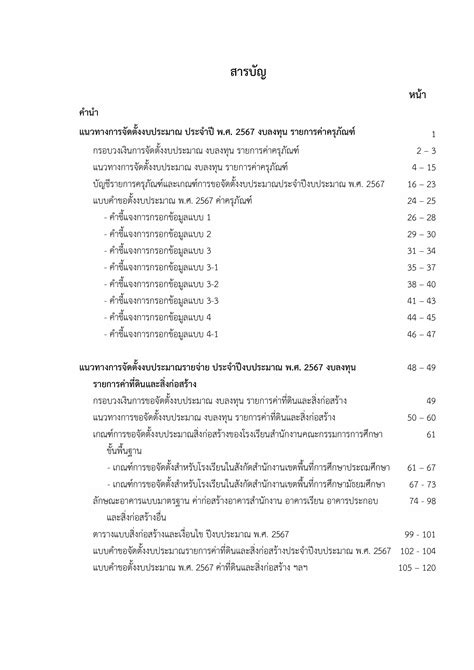 คู่มือการขอจัดตั้งงบประมาณรายจ่ายประจำปีงบประมาณ พ ศ 2567 งบลงทุน รายการค่าครุภัณฑ์ ที่ดินและ