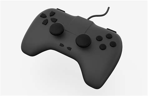 블랙 조이스틱 게임 패드 게임 콘솔 또는 게임 컨트롤러 컴퓨터 게임 흰색 배경에 고립 된 아이콘 3d 렌더링 그림 가상현실에 대한 스톡 사진 및 기타 이미지 Istock