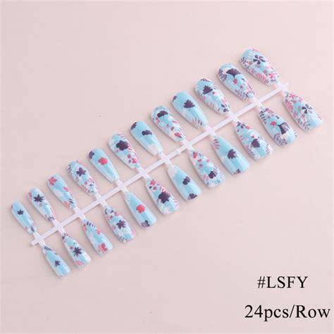 Дизайн маникюра из поддельных листьев хны с принтом коровы 24 шт съемный пресс для ногтей