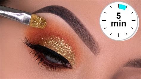 Golden Glitter Eye Makeup Tutorial Saubhaya Makeup