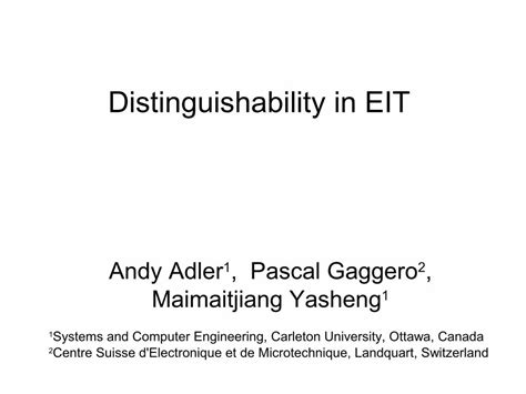 Pdf Distinguishability In Eit · Choose Current Patterns Why Not Just