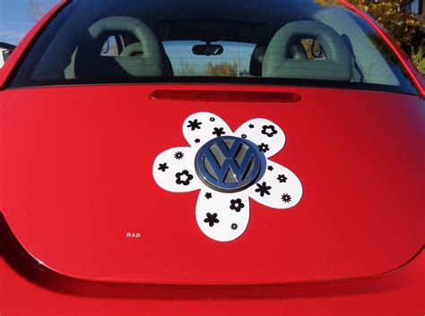 Vw Beetle Flower Magnetic Decal Black Flowers Bling My Bug