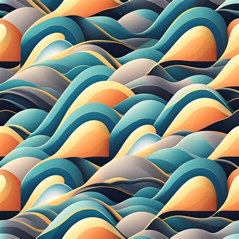 Premium Ai Image Seamless Waves Pattern