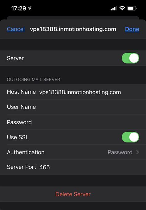 How To Edit Email Server Settings In IOS 14 InMotion Hosting