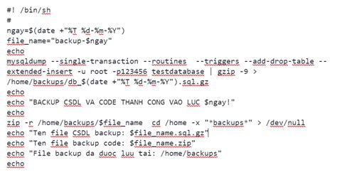 hướng dẫn viết script backup tự động sao lưu dữ liệu miễn phí miễn phí trên cloud server