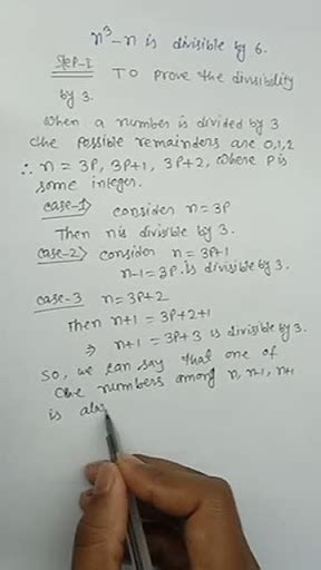 Number For Any Positive Integer N Prove That N3−n Is Divisible By 6