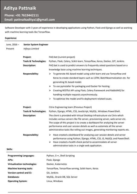 Resume Aditya Pattnaik Pdf