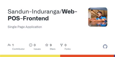Github Sandun Indurangaweb Pos Frontend Single Page Application