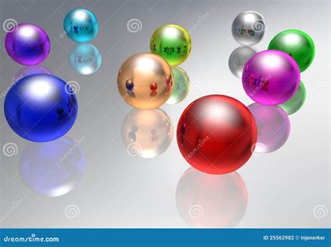Abstract Multi Coloured Glass Spheres Stock Illustration Illustration