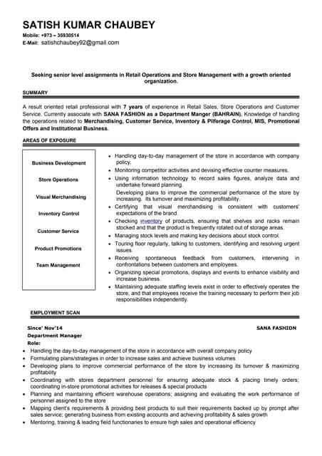 Satish Chaubey Cv 2 Pdf