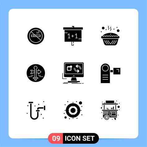 Set Of 9 Modern Ui Icons Symbols Signs For Travel Map Baked Guide Tin Editable Vector Design