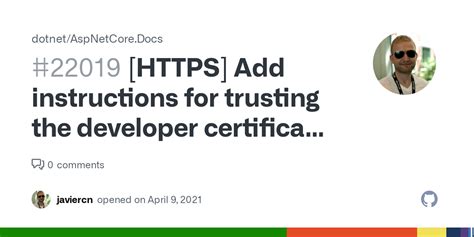 Add Instructions For Trusting The Developer Certificate On Linux · Issue 22019 · Dotnet