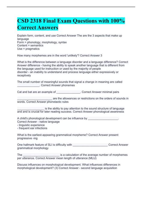 CSD Final Exam Questions With Correct Answers Bundled Package Stuvia US