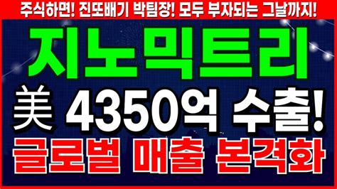지노믹트리 얼리택 미국 수출 지노믹트리 주가 전망 및 대응 Youtube