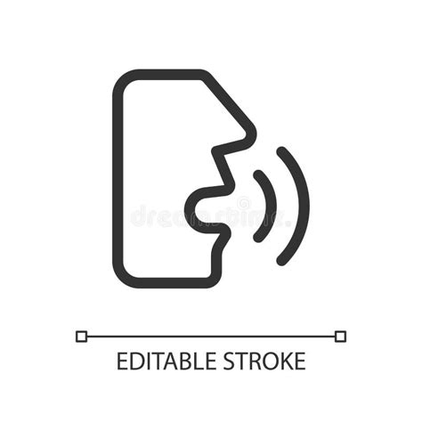 Speech Recognition Pixel Perfect Linear Ui Icon Stock Vector