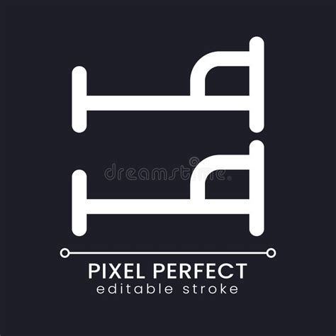 Bunk Bed Pixel Perfect White Linear Ui Icon For Dark Theme Stock Vector