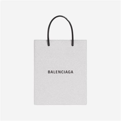 발렌시아가 스파클링 패브릭 라지 쇼핑백 실버 Balenciaga Kream