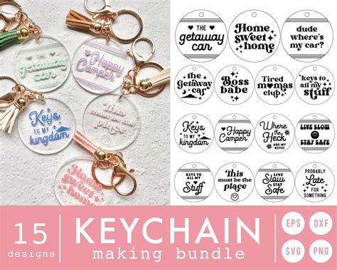 Funny Quote For Keychain Svg Bundle Round Keychain Svg Key Chain