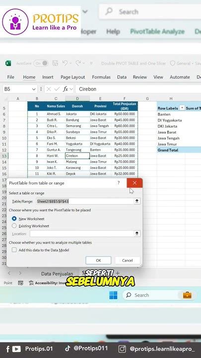 💡 Konfigurasi 2 Pivot Table Dengan Slicer 🥳 Exceltips Exceltricks Exceltutorial Belajarexcel