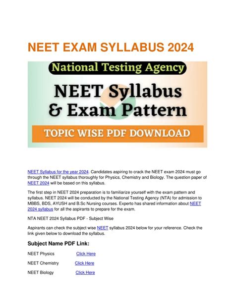 Ppt Neet Exam Syllabus 2024 Powerpoint Presentation Free Download Id 12265196