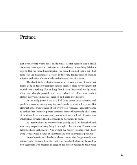 Preface A New Kind Of Science Online By Stephen Wolfram Page Ix